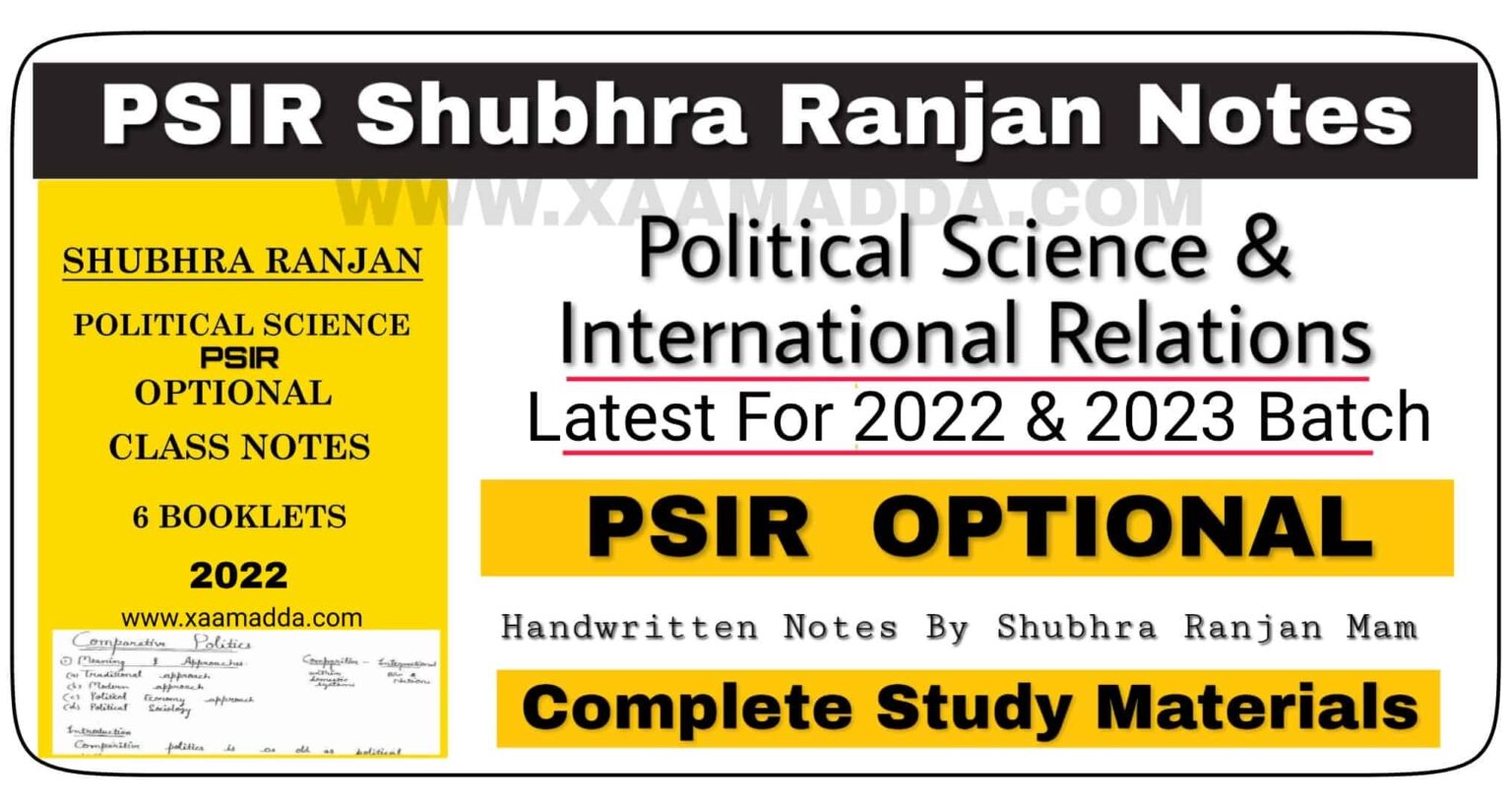 Shubhra Ranjan PSIR Notes 2023 - XaamAdda