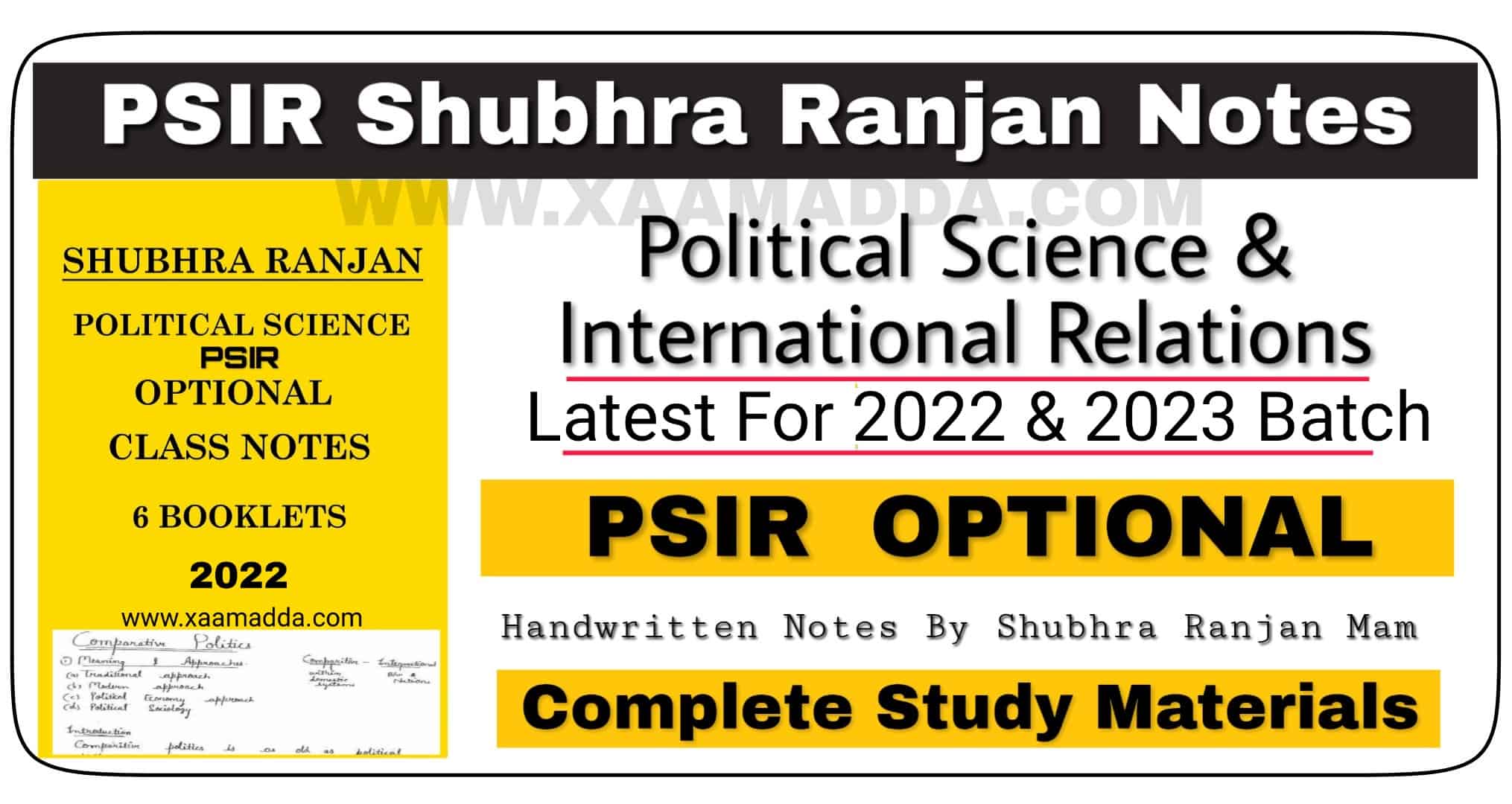 Shubhra Ranjan PSIR Notes 2023 - XaamAdda