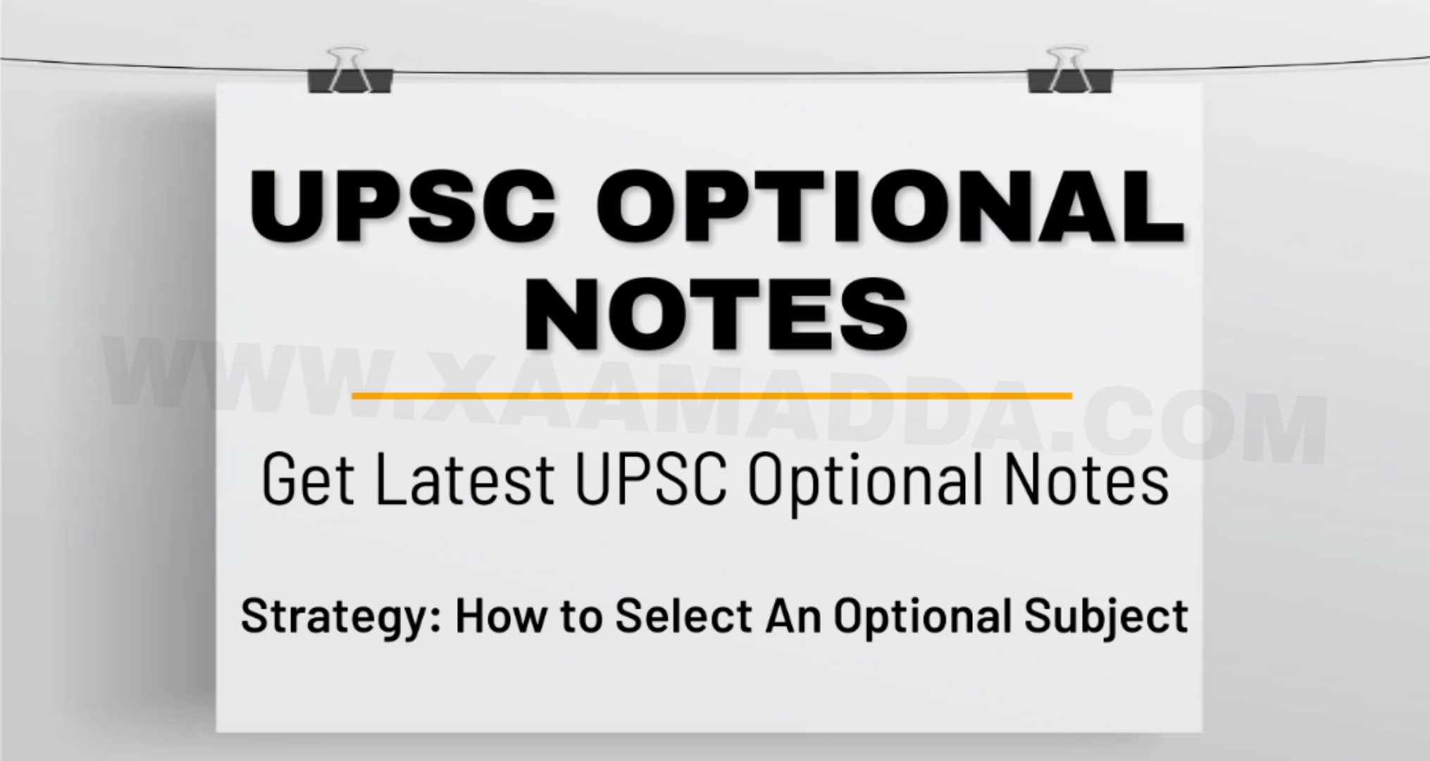 UPSC Optional Subjects Notes PDF | Best Optional Subjects - XaamAdda