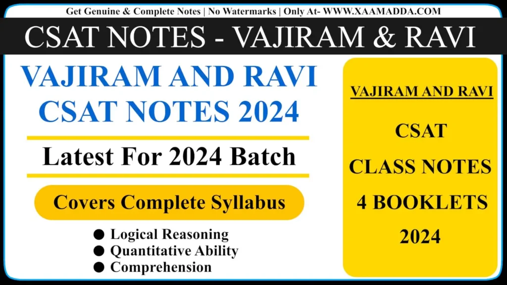 CSAT Notes PDF 2024 - CSAT Book For UPSC - XaamAdda