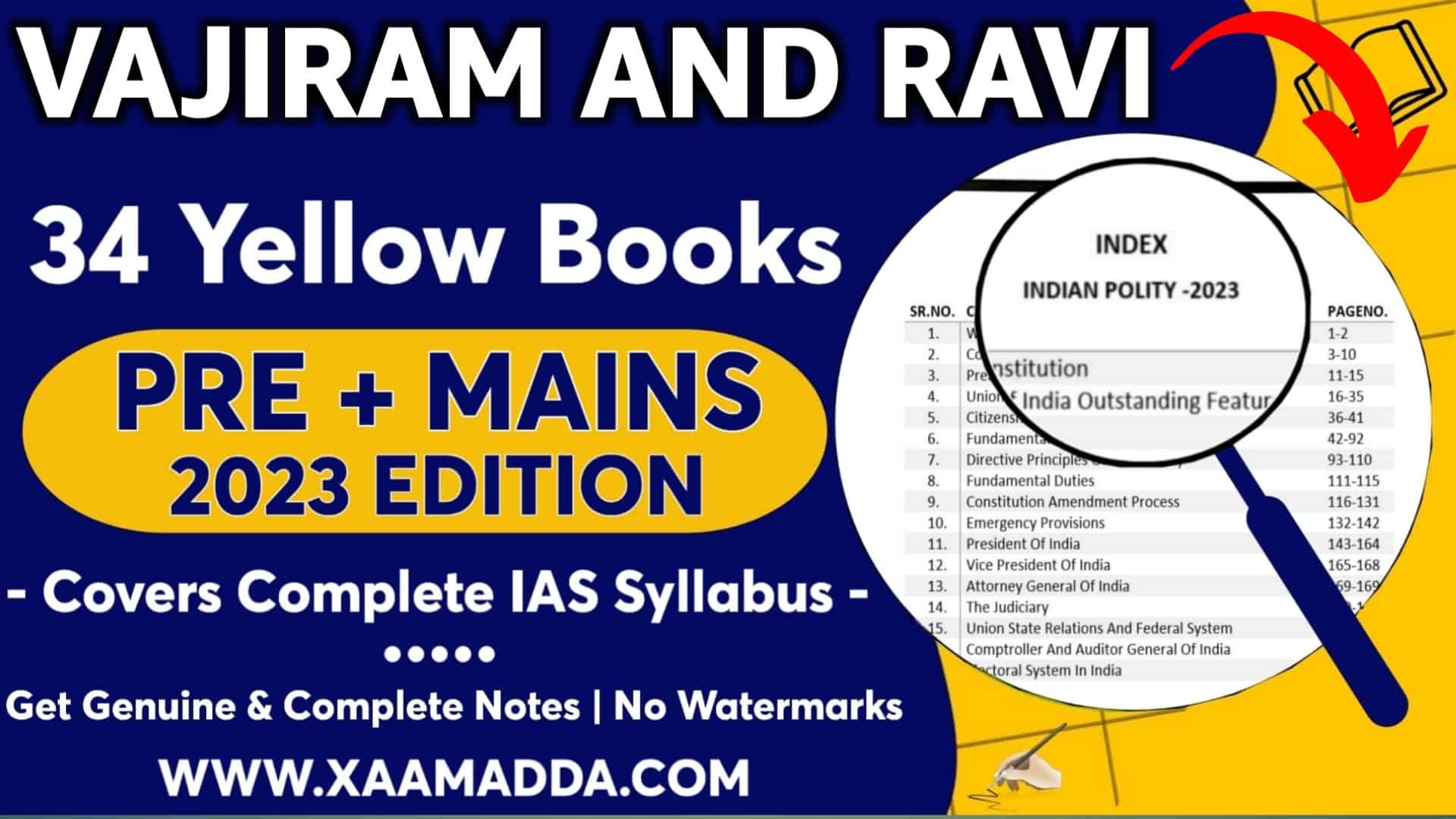 Vajiram And Ravi Notes PDF 2023 - 32 Yellow Books - XaamAdda