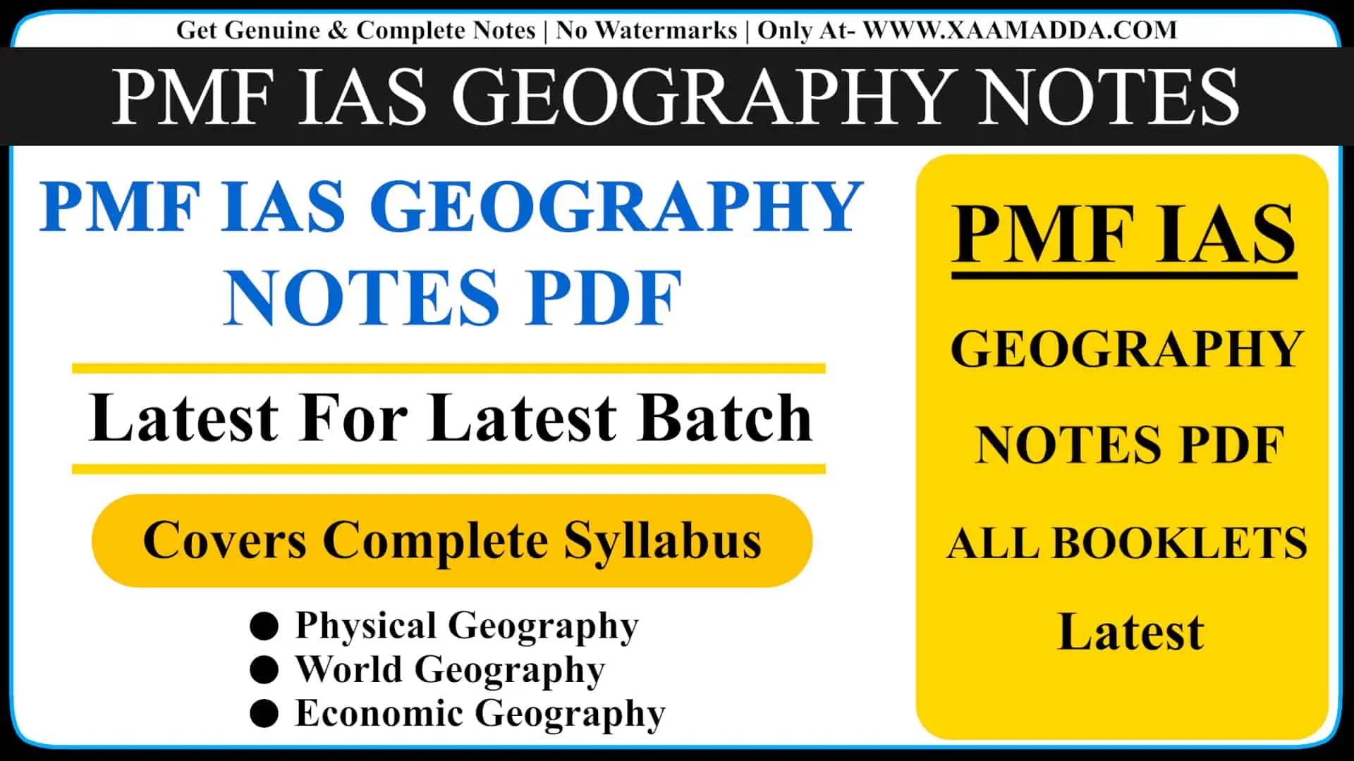 PMF IAS Geography PDF Notes - XaamAdda